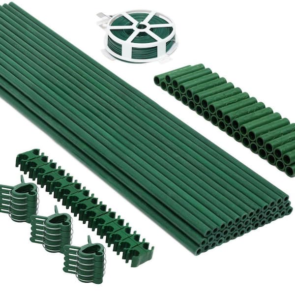 Justincity 125-piece Green Fiberglass Garden Stakes Kit DIY Plant ...