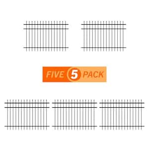 FORGERIGHT Deco Grid 4 ft. x 6 ft. Black Steel Fence Panel (5-pack ...