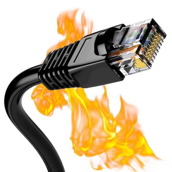 Syston Cable Technology 50 ft. Black CMP Plenum Rated Cat 6e 600MHz ...