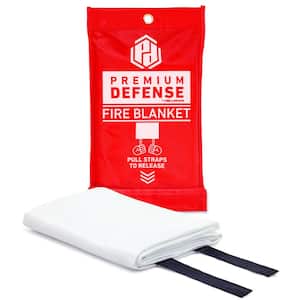 Premium Defense 60 in. x 70 in. Emergency Fire Blanket With Storage Bag ...