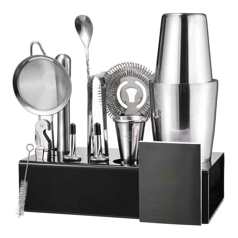 Lynzavix 18-Piece Stainless Steel Cocktail Mixing Set with Shaker ...