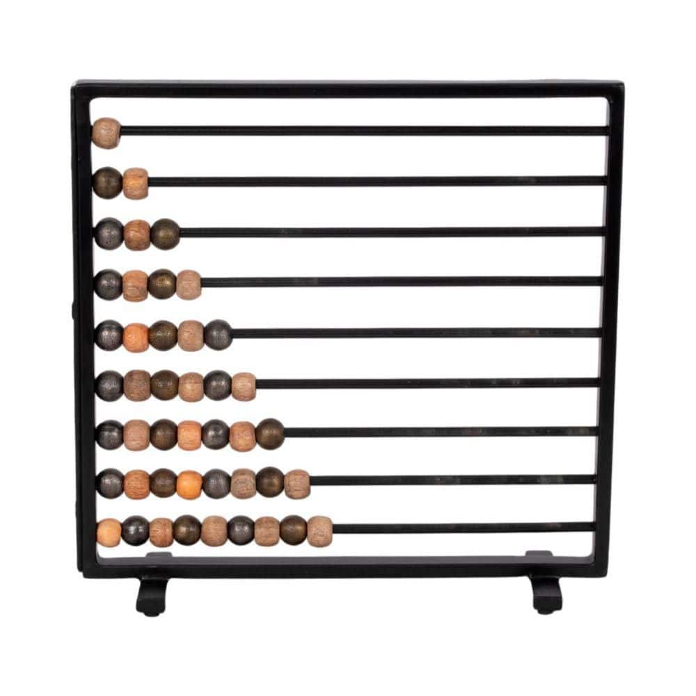 Liv & Skye Black 15 in. x 14 in. Metal Rectangular Decorative Abacus ...