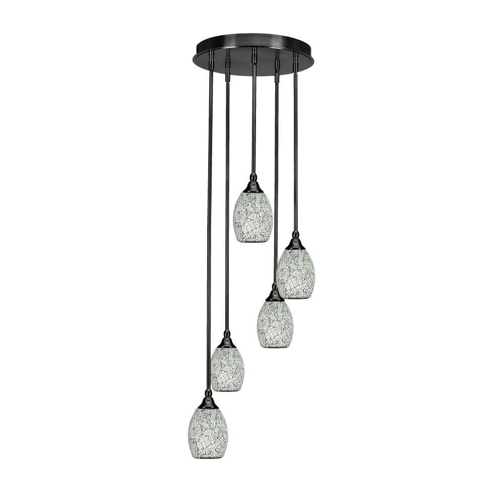 Villa 5 Light Matte Black Pendant, Cluster Pendant Light with 5 in ...