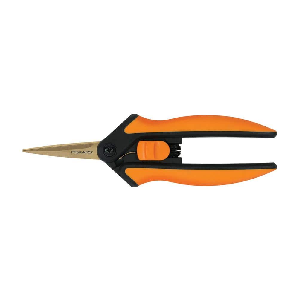 Fiskars 6 in. Titanium Micro-Tip Blade Pruning Shears with Softgrip ...