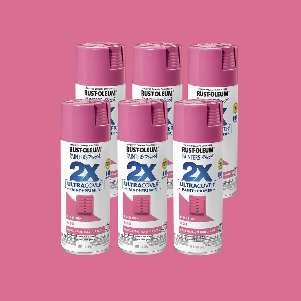 Rust-Oleum Painter's Touch 2X 12 oz. Gloss Berry Pink General Purpose ...