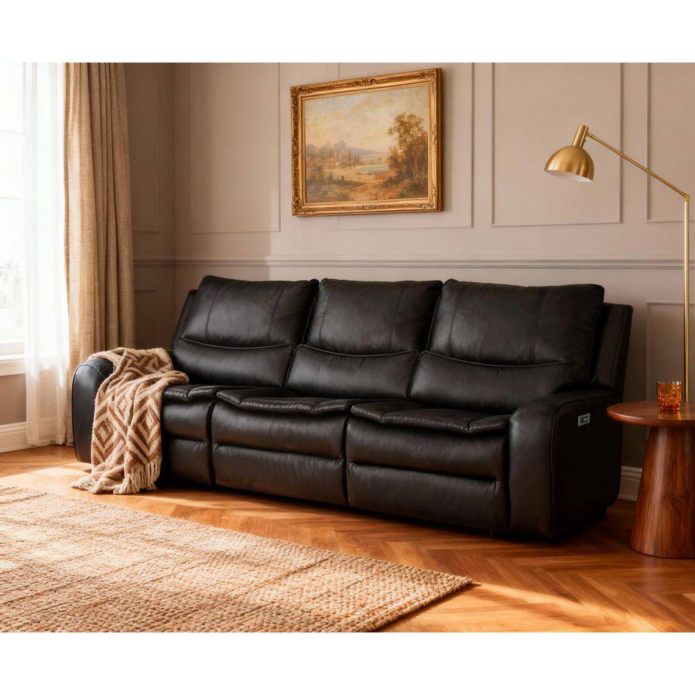 Ellesophas 113 in. 3-Seats Rectangular Faux Leather Oversized Square ...
