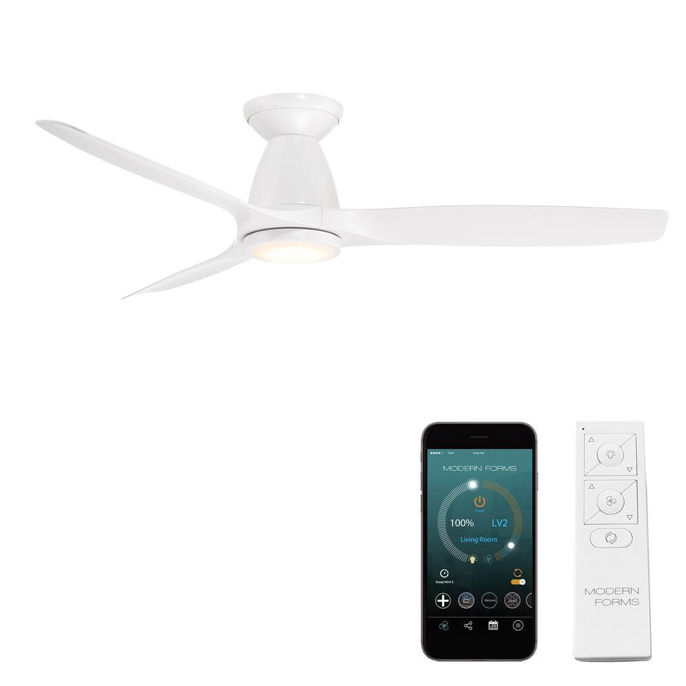 Modern Forms Skylark 54 in. 3-Blade Smart Indoor/Outdoor Matte White ...