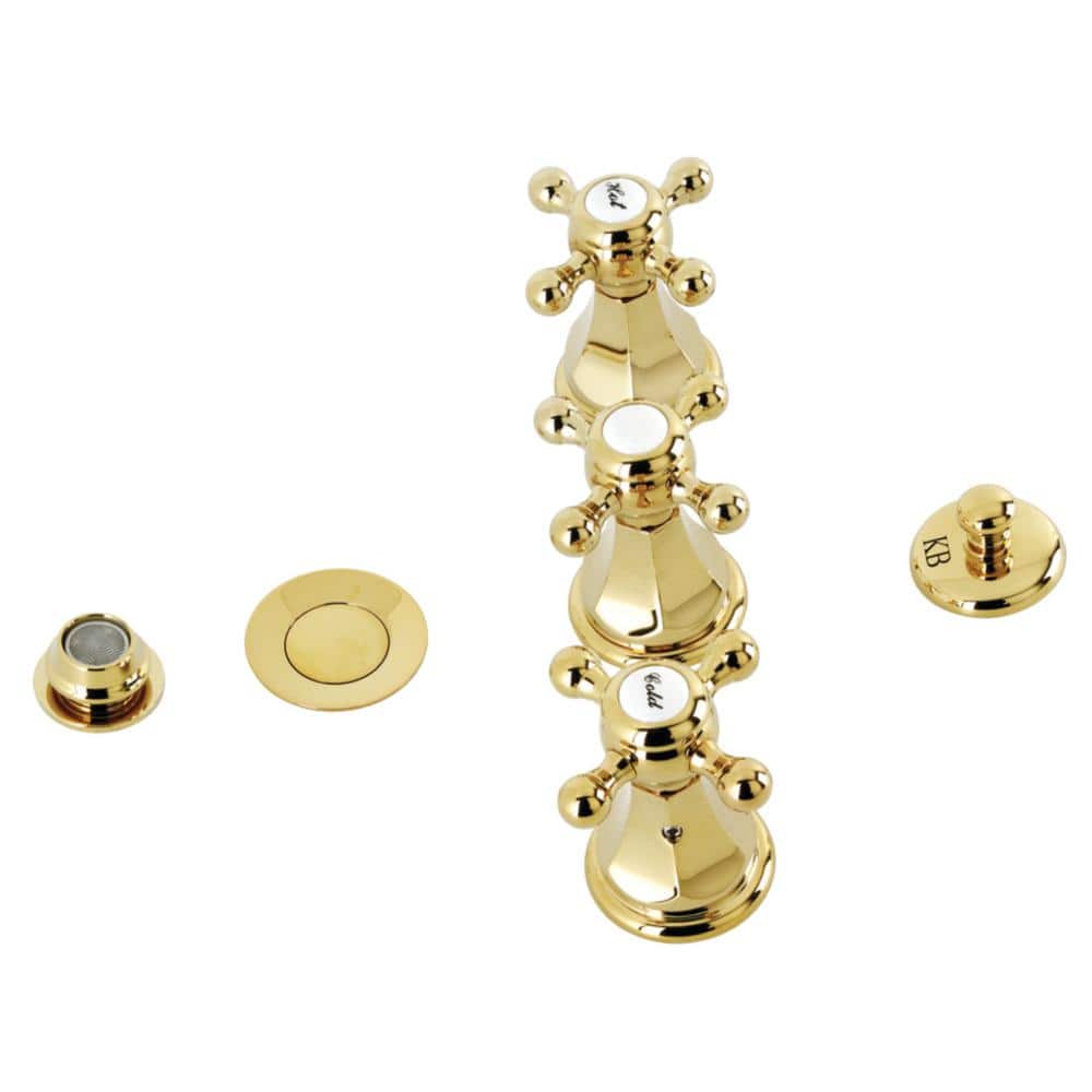 Kingston Brass Metropolitan 3-Handle Bidet Faucet with Brass Pop-Up in ...