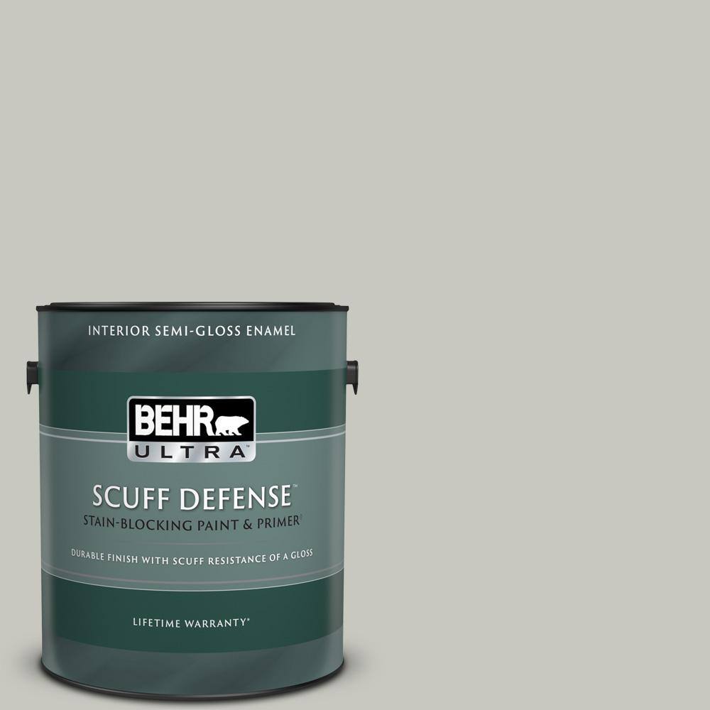 BEHR ULTRA 1 gal. #N360-2 Silver Marlin Extra Durable Semi-Gloss Enamel ...