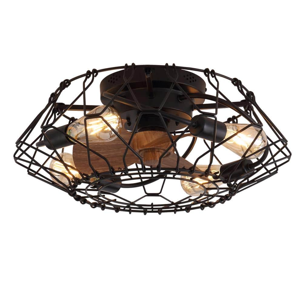 Pacific Core Industrial 20 in. Indoor 4-Light Black Folding Diamond ...