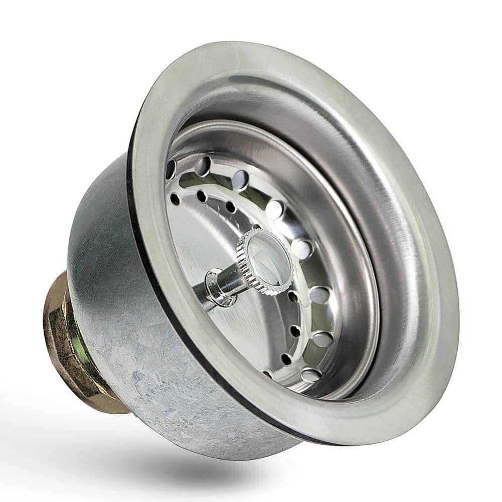 PLUMBFLEX 3-1/2 in. - 4 in. Kitchen Sink Stainless Steel Drain Assembly ...