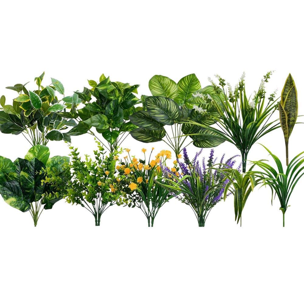 5 in Artificial Shrub Green Color Family Outdoor Plant Type UV ...