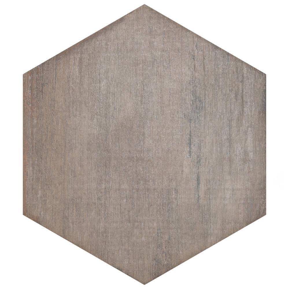 Merola Tile Retro Mini Hex Terra 7 in. x 8 in. Porcelain Floor and Wall ...