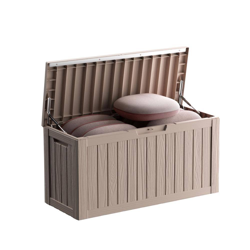 OLILAWN 80 Gal. Durable Resin Outdoor Storage and Organization Deck Box ...