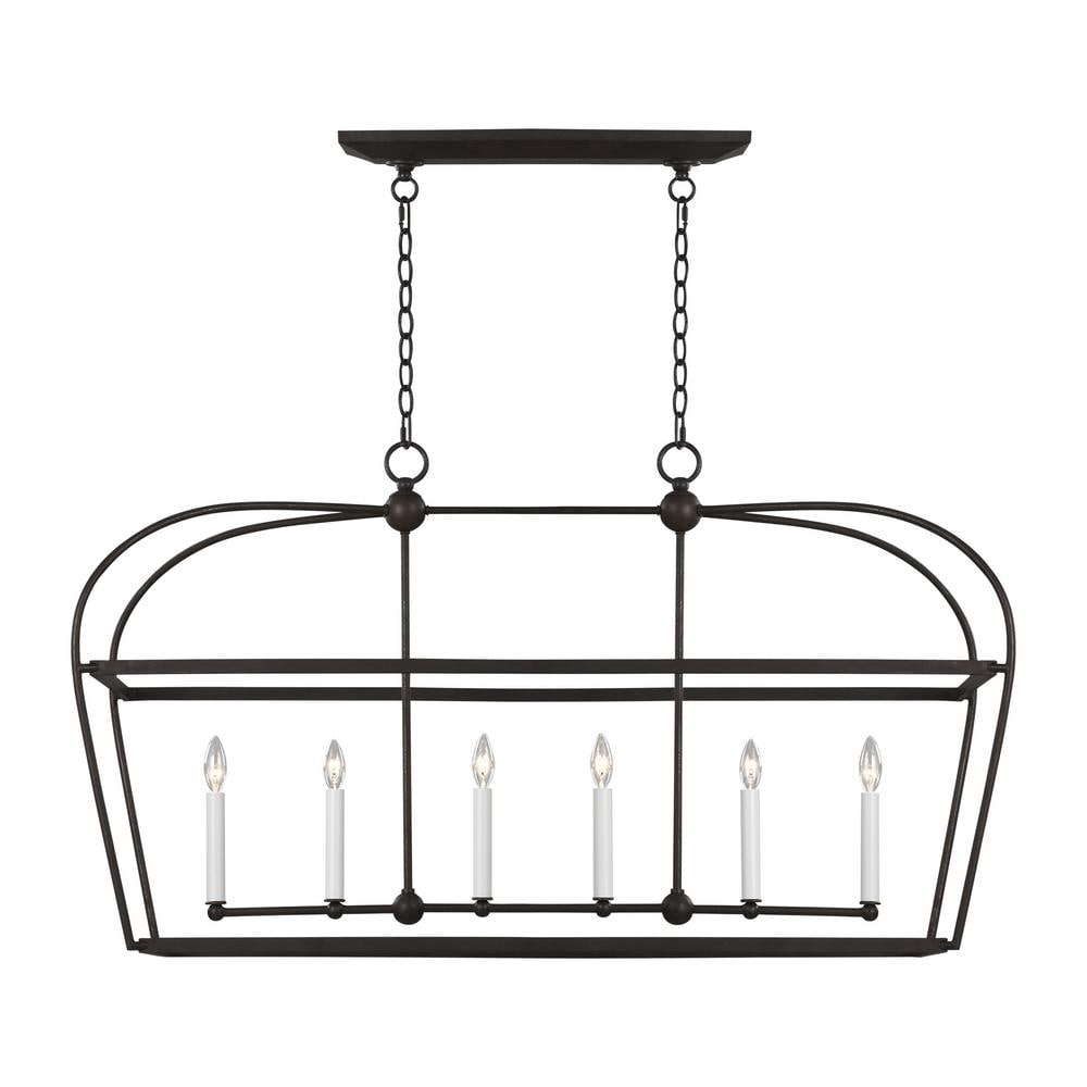 Generation Lighting Stonington Linear 6-Light Smith Steel Lantern ...