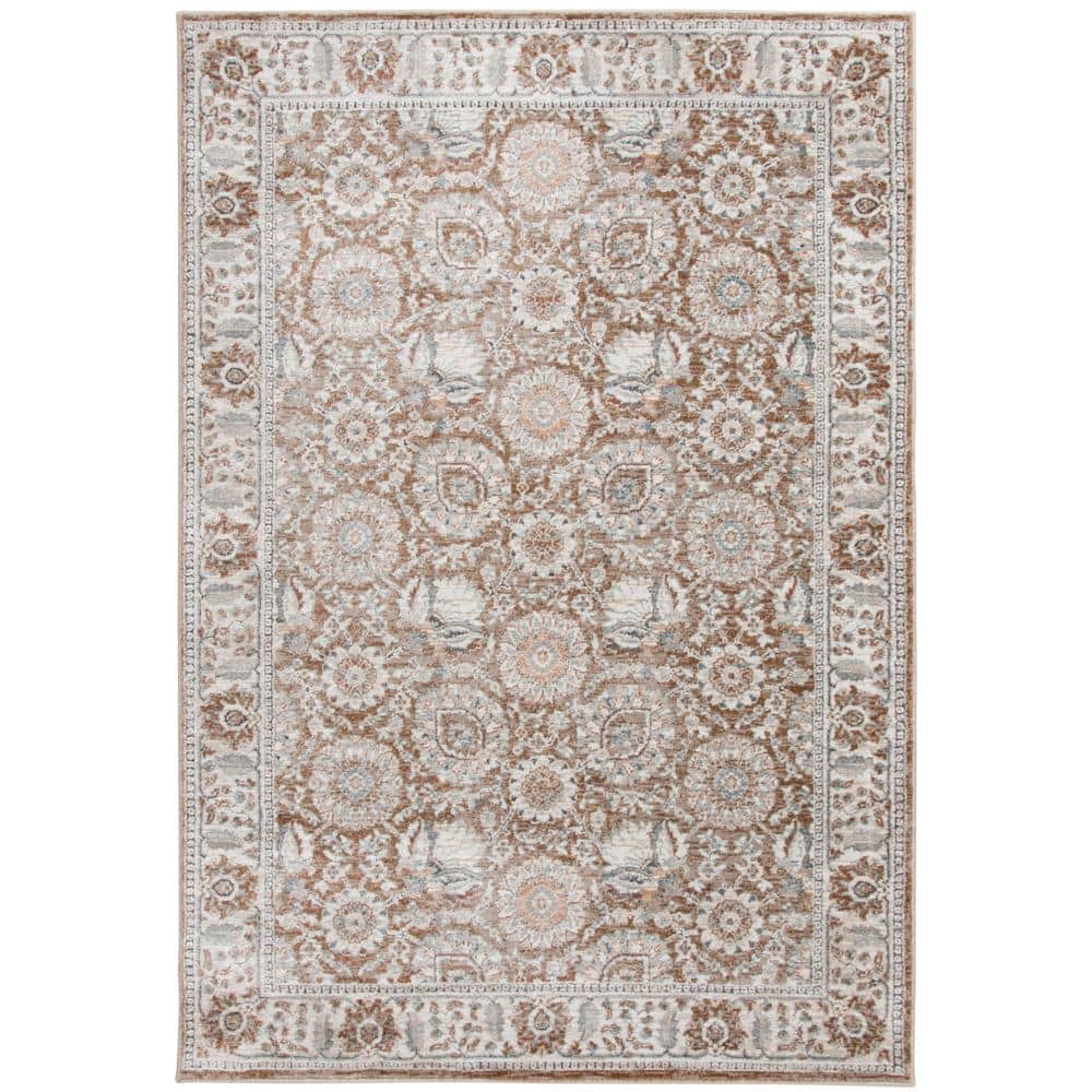 Home Decorators Collection Reynell Brown 5 ft. x 7 ft. Floral Area Rug ...