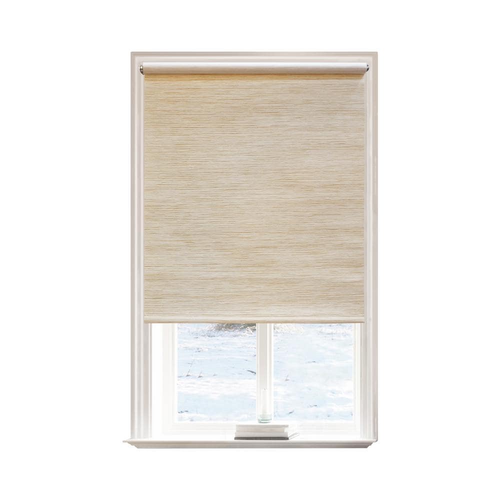 Lumi Beige Polyester 48 in.W x 72 in.L Light Filtering Cordless Natural ...