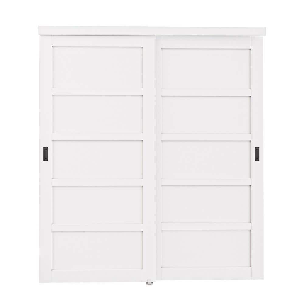 ARK DESIGN 72 in. x 80 in. Paneled 5-Lite Blank Pattern White Primed ...