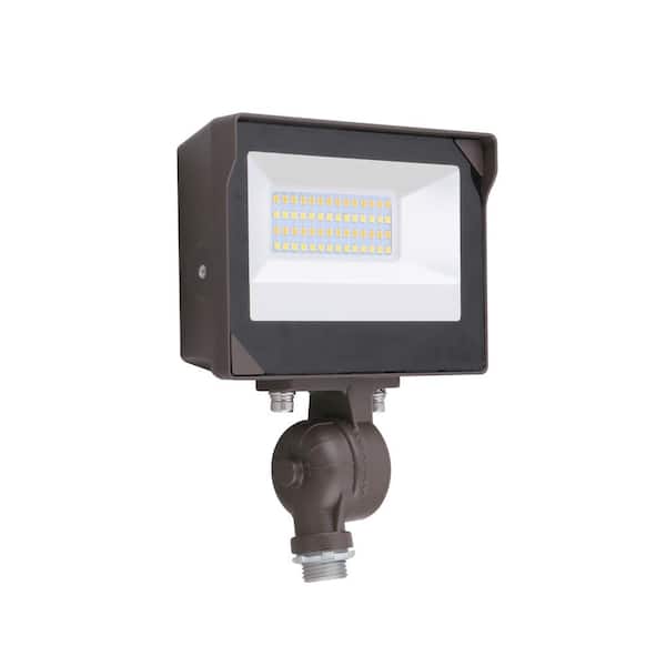 ETI LIGHTING 50-Watt Equivalent Bronze Integrated LED Flood Light 2000 Lumens Adjustable CCT and ...