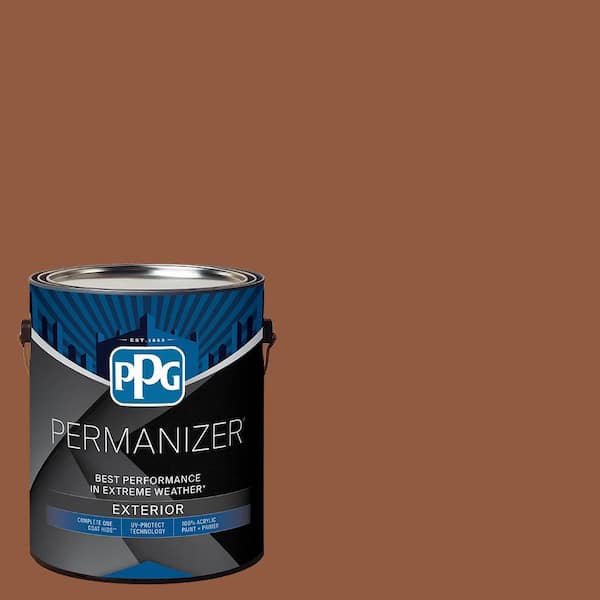 PERMANIZER 1 gal. PPG1068-7 Spiced Cider Flat Exterior Paint PPG1068 ...
