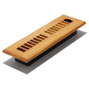 Decor Grates 2 in. x 12 in. Medium Oak Wood Louvered Design Floor ...