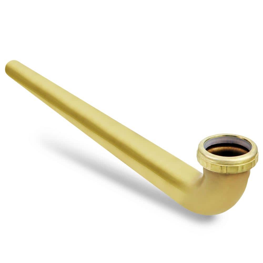 PLUMBFLEX 1-1/2 in. x 24 in. Brass Slip Joint Waste Bend for Tubular ...