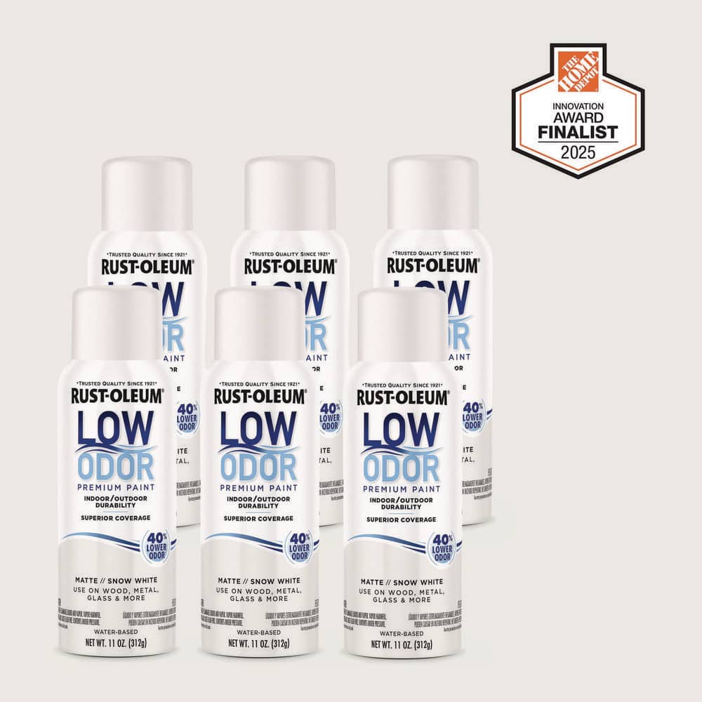 Rust-Oleum Low Odor 11 oz. Matte Snow White Low Odor Water-Based Spray ...