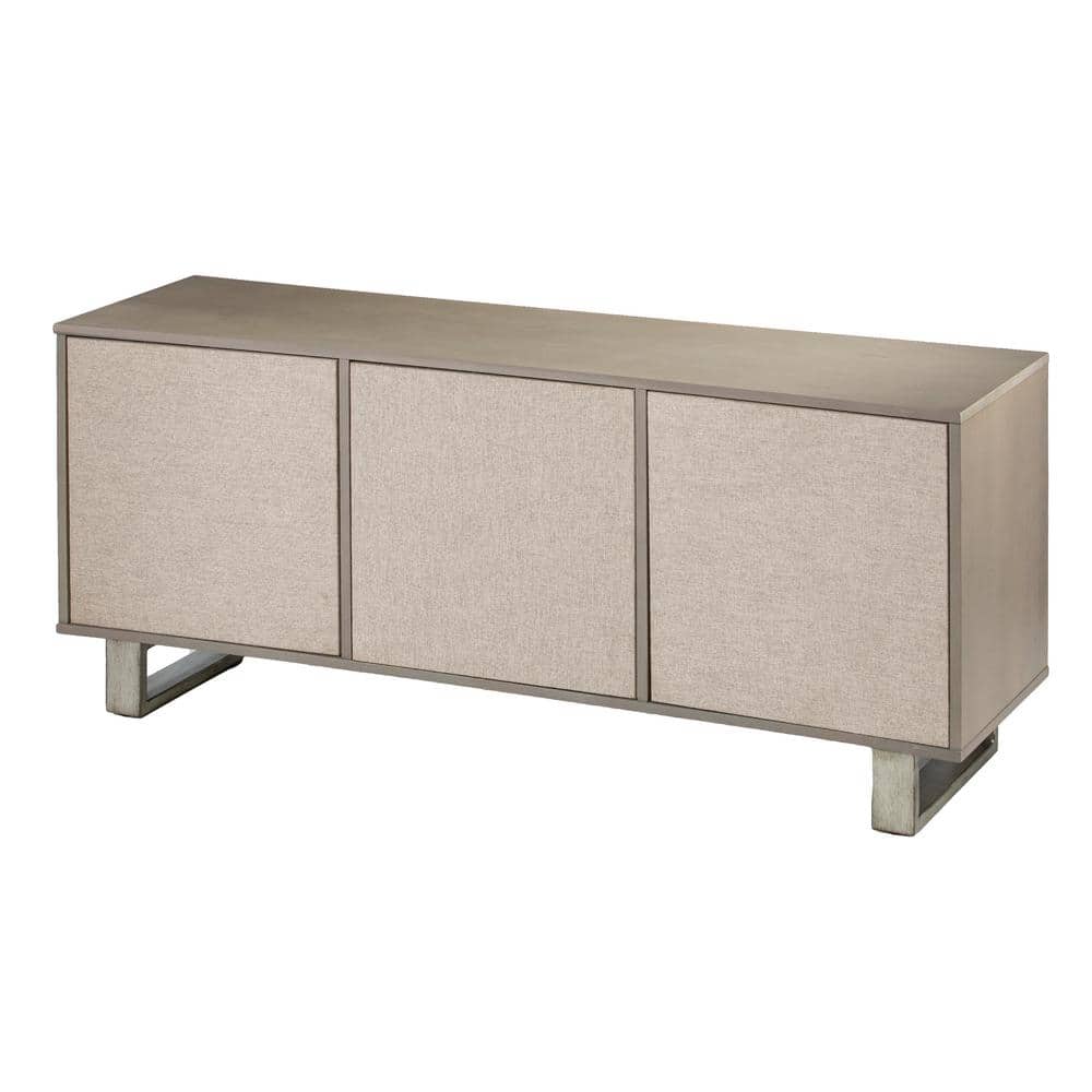 SEI FURNITURE Abston Gray 3-Door Media Console HD068152 - The Home Depot