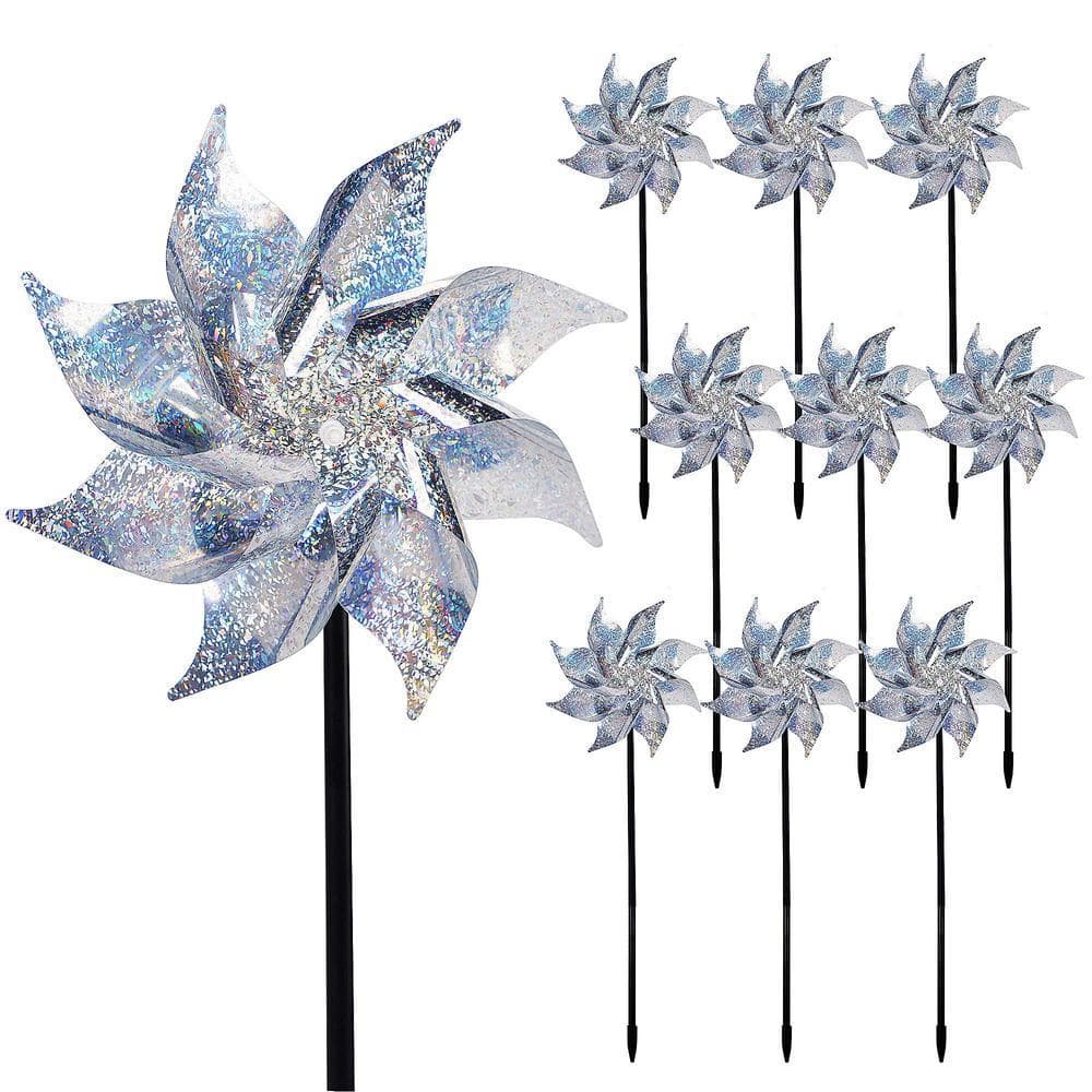 Angel Sar Reflective Pinwheels with Stakes for Garden Decor, Bird ...