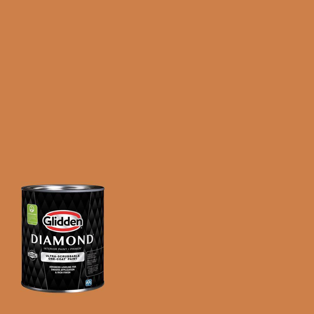 Glidden Diamond 1 qt. PPG1201-6 Gingerbread Flat Interior Paint with ...