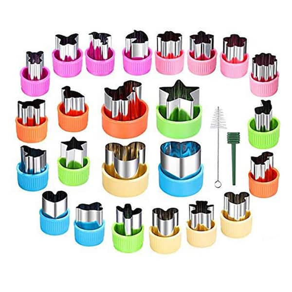 Mini Cookie Cutter Set with 24 Stainless Steel Cutters and 20 Fruit ...