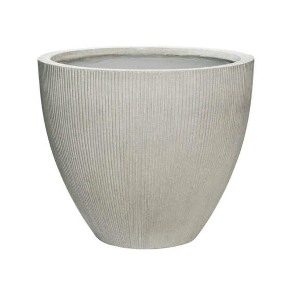 PotteryPots 20.08 in. W x 16.93 in. H Small Round Light Grey Ficonstone ...