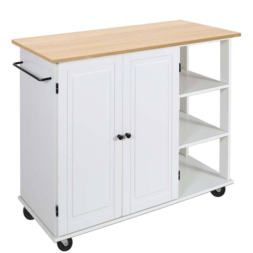 mieres Modern Kitchen Island Cart,Trolley Cart, Large Cabinet, Towel ...