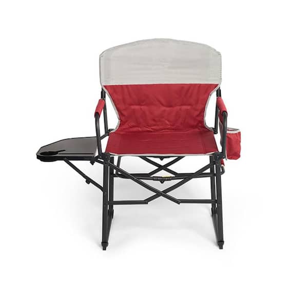 MOEPISY Padded Red Oversized Portable Folding Chair with Side Table ...
