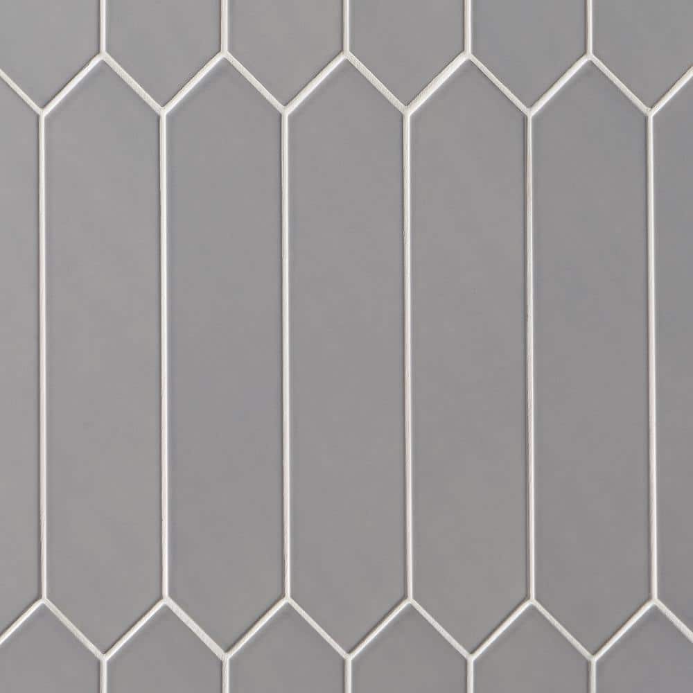 Ivy Hill Tile Axis 2.6 in. x 13 in. Gray Polished Picket Ceramic Wall ...