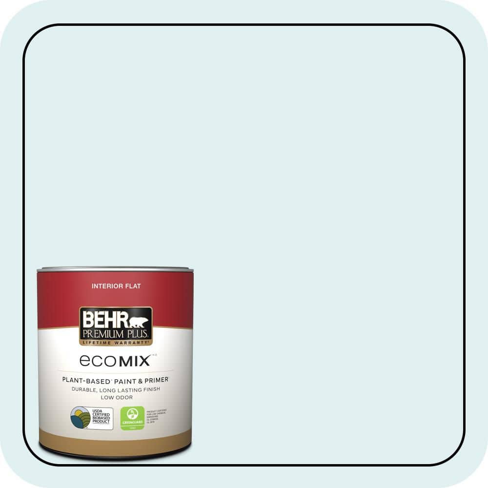 BEHR PREMIUM PLUS 1 qt. #M480-1 Helium Flat EcoMix Plant-Based Interior ...