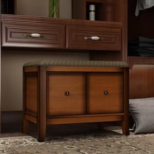 FUFU&GAGA 35.4 in. W Gloss Mirrored Shoe Storage Bench With Mirrored ...