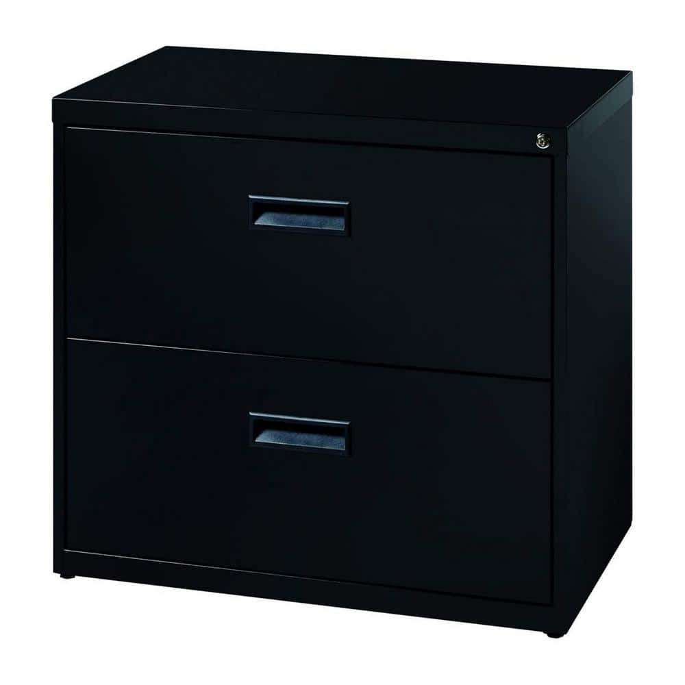Hirsh 30 in. W 2-Drawer Black Metal Lateral File Cabinet for Home or ...