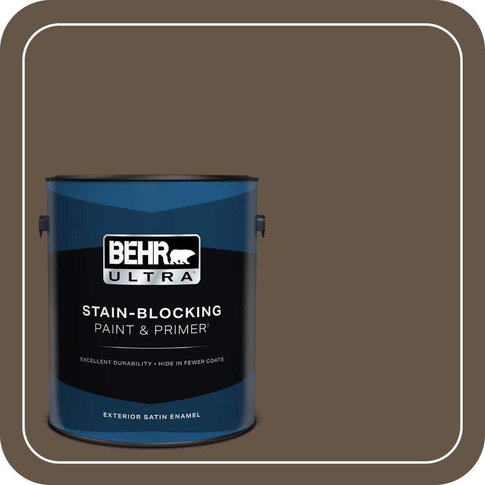 BEHR ULTRA 1 gal. #N220-7 Cavalry Brown Satin Enamel Exterior Paint ...