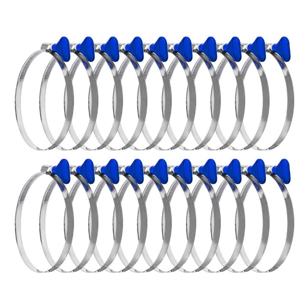 ‎POWERTEC 4 in. Stainless Steel Adjustable Key Hose Clamp, Thumb Screw ...