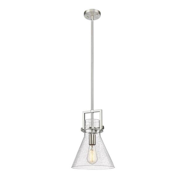 Innovations Newton Cone 100-Watt 1 Light Satin Nickel Shaded Pendant ...