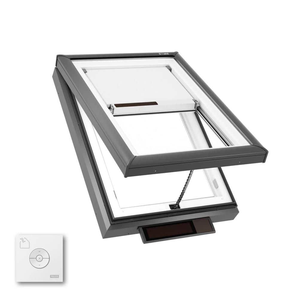 VELUX 22-1/2 in. x 34-1/2 in. Solar Powered Venting Curb Mount Skylight ...