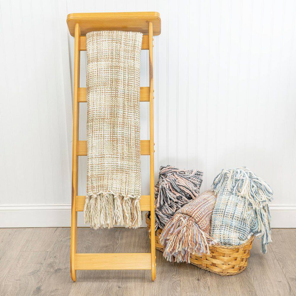 DONNA SHARP Heritage Woven Tan Light Brown Acrylic Throw Blanket 70057 ...