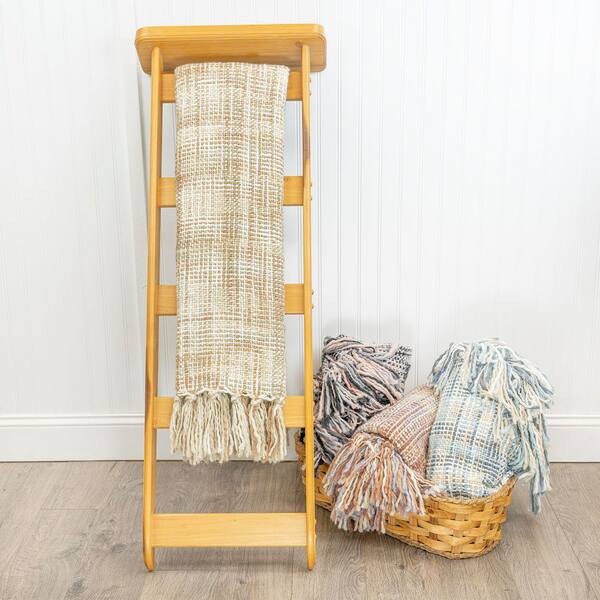 DONNA SHARP Heritage Woven Tan Light Brown Acrylic Throw Blanket 70057 ...