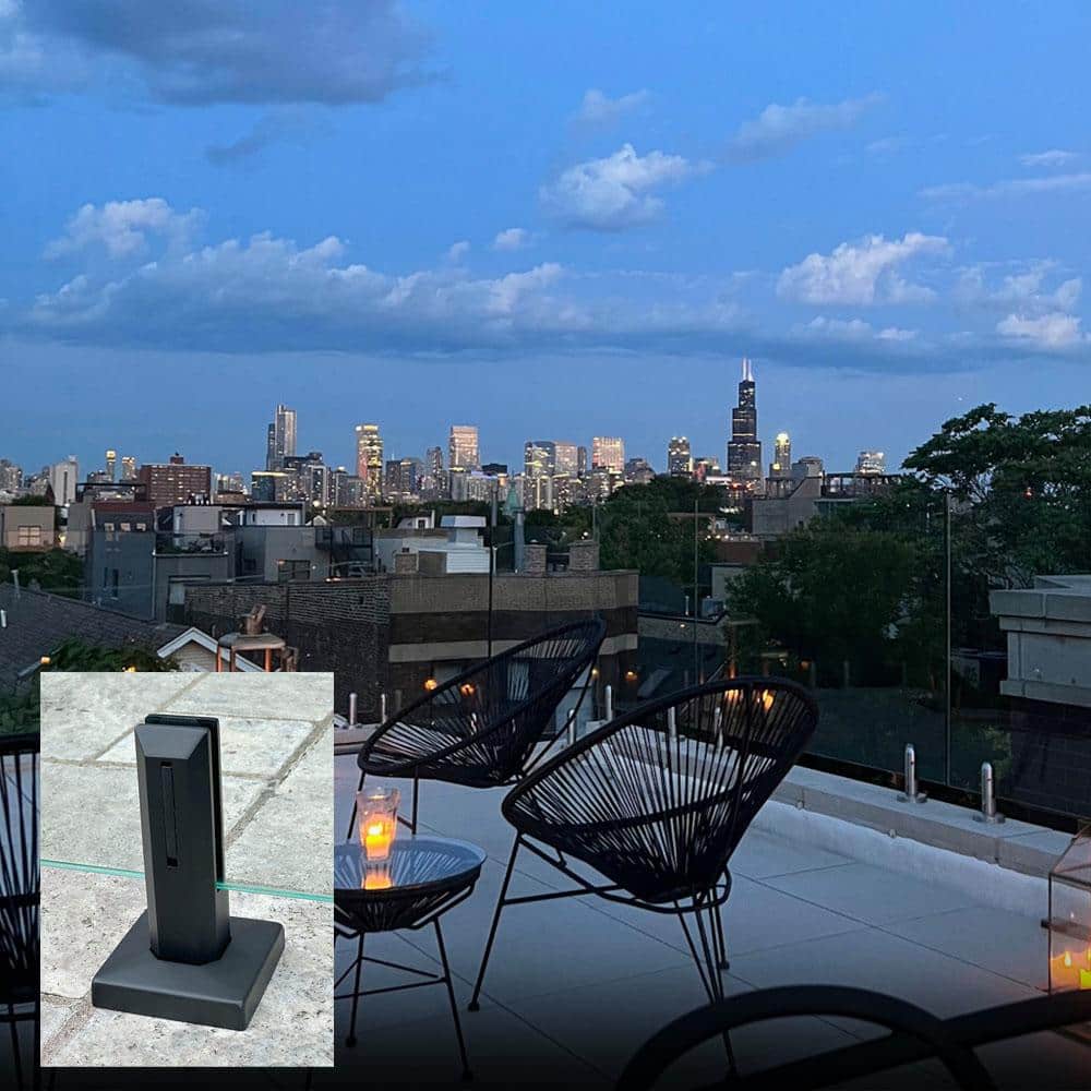 ClearView GLASS RAILINGS 48 in. x 39 in. CVGR Hercules Glass Panel with ...