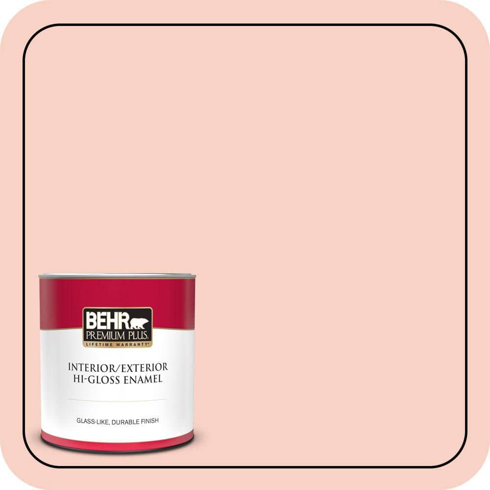 BEHR PREMIUM PLUS 1 qt. #210C-2 Demure Pink Hi-Gloss Enamel Interior ...