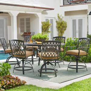 Home Decorators Collection Ridge Falls 7-Piece Dark Brown Aluminum ...