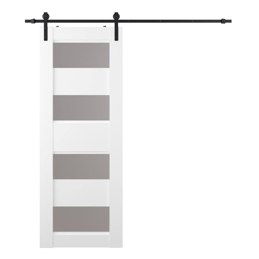 Belldinni Della 18 in. x 84 in. 4-Lite Frosted Glass Bianco Noble Wood ...