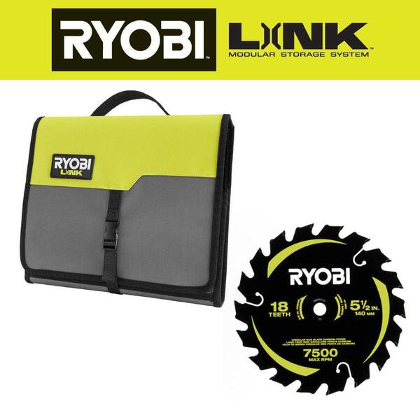 RYOBI LINK Accessory Organizer with 5-1/2 in. 18T Thin Kerf Carbide ...