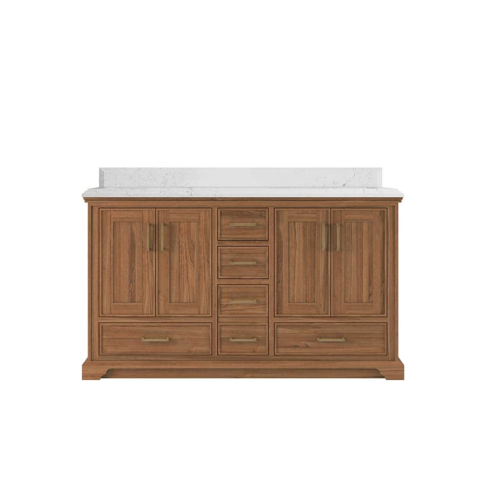 Willow Collections Charlotte Teak 60 in. W x 22 in. D x 36 in. H Double ...
